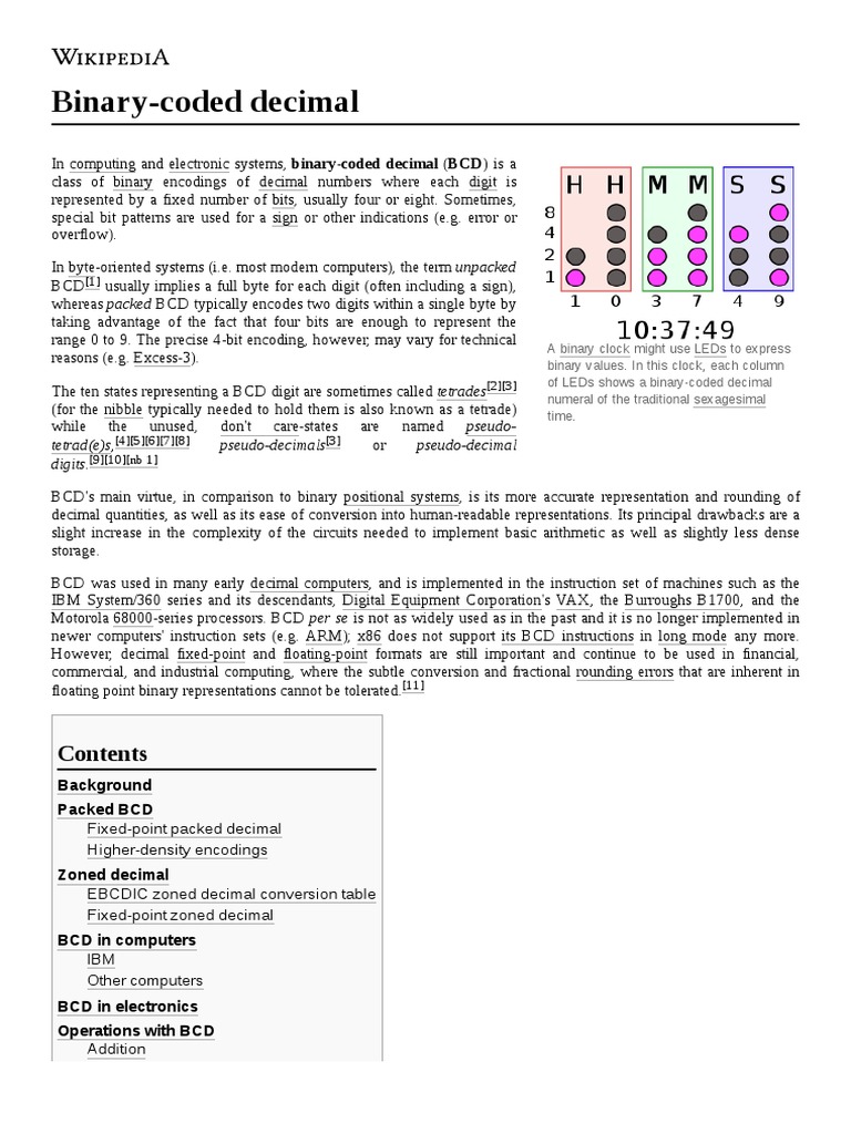Binary-Coded Decimal: Pseudo-Tetrad (E) S, Pseudo-Decimals Pseudo-Decimal Digits | PDF | Binary ...