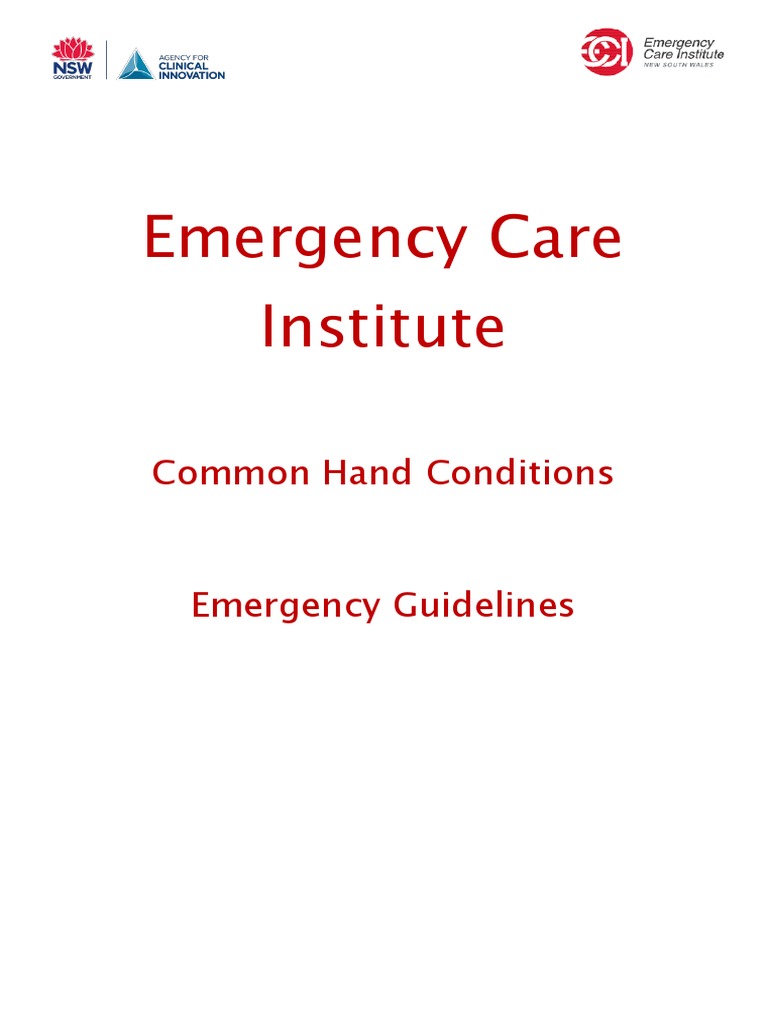 Emergency Hand Care Guide | PDF | Carpal Tunnel Syndrome | Hand