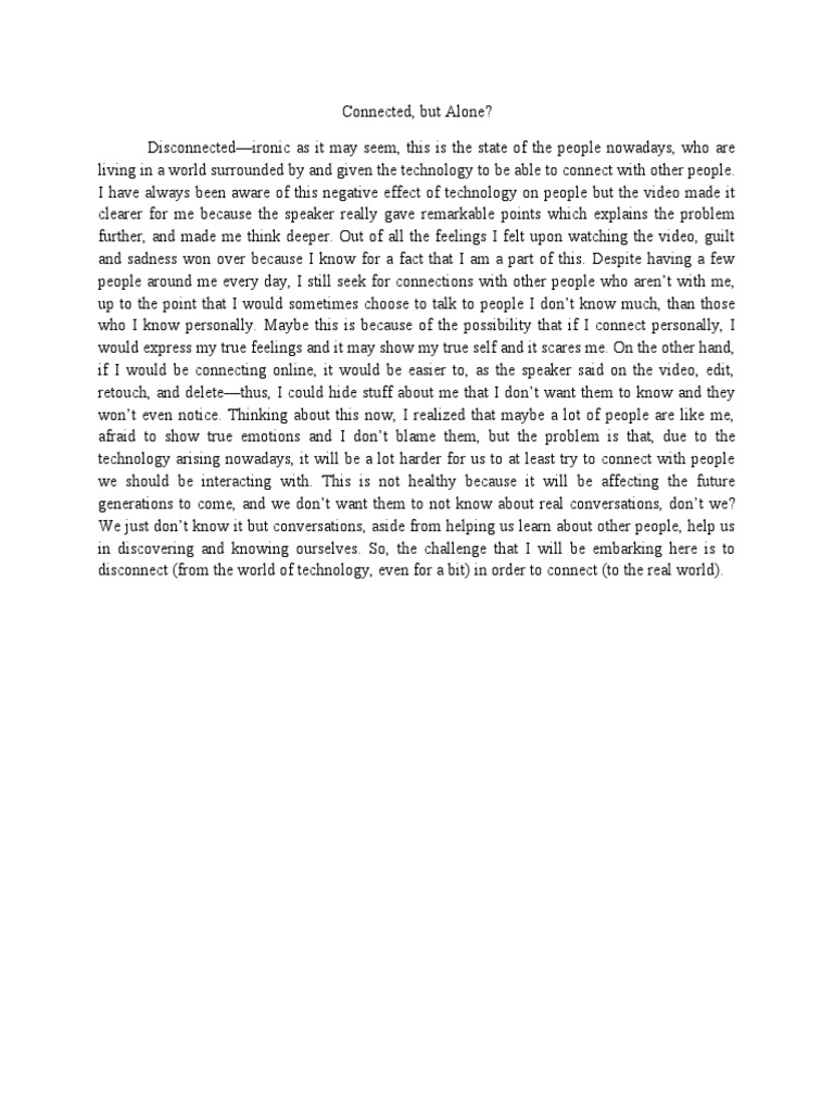 Connected but Alone: The Negative Effects of Technology on Human ...