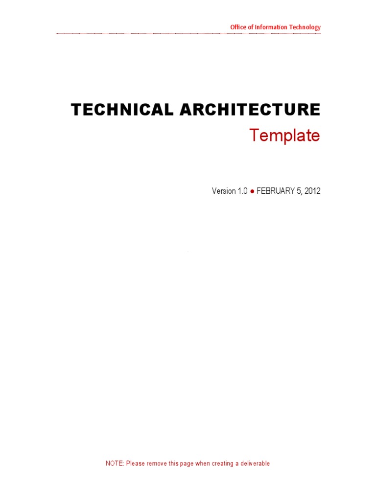 Technical Architecture Document Template | PDF | System | Databases
