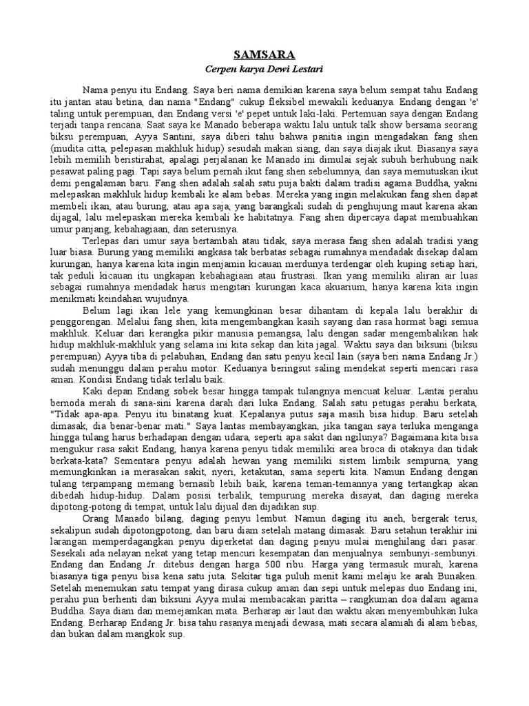 B. Indonesia - Cerpen (SAMSARA) | PDF