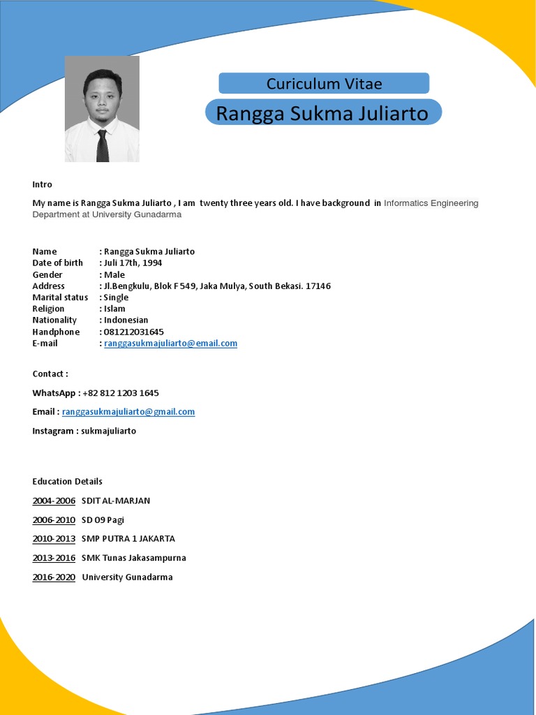 CV Rangga Sukma.J PDF | PDF