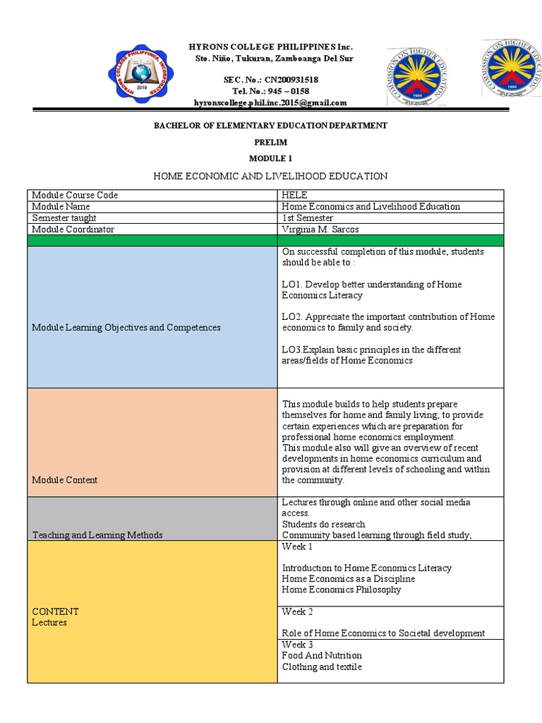 Module For Hele | PDF | Home Economics | Schools