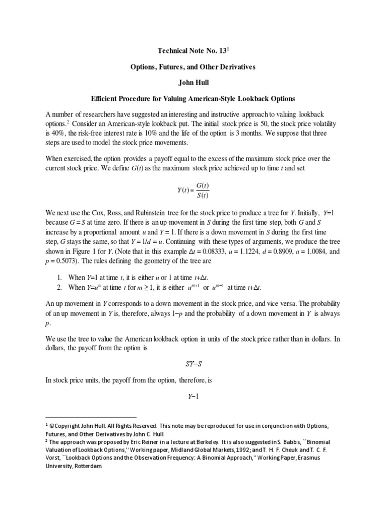 Technical Note No. 13 Options, Futures, and Other Derivatives John Hull ...
