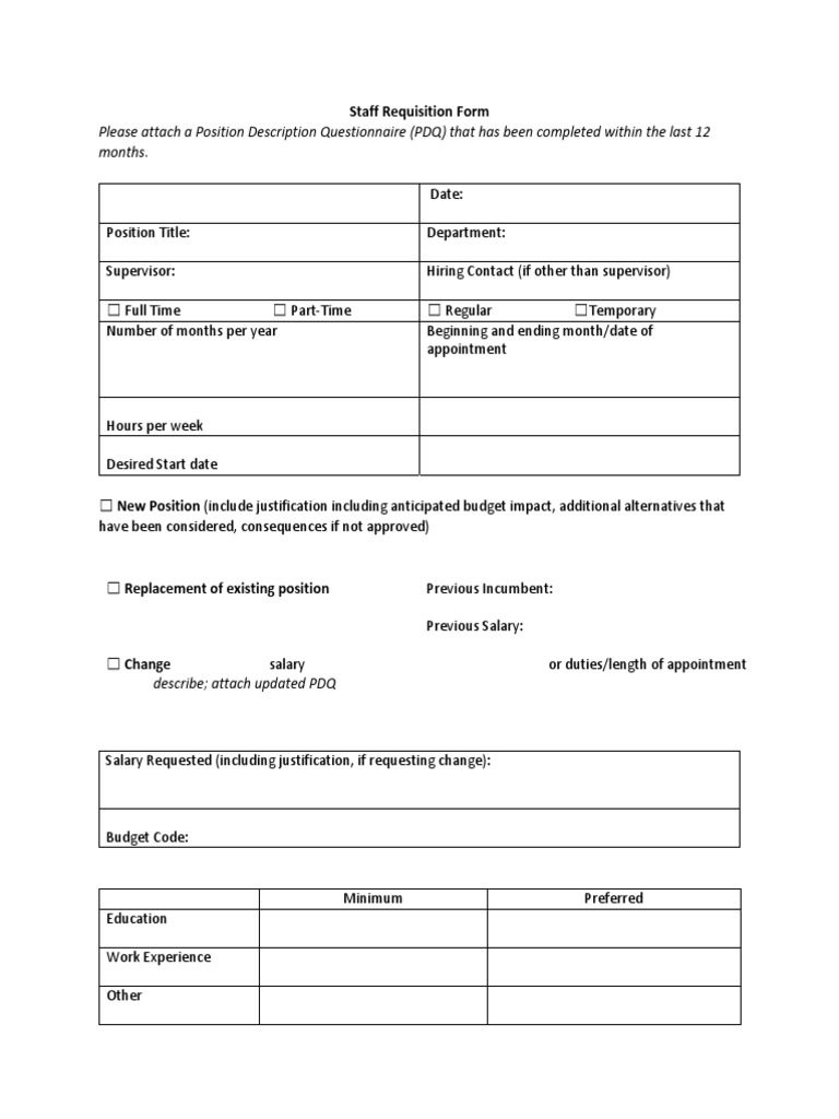Staff Requisition Form | PDF | Business