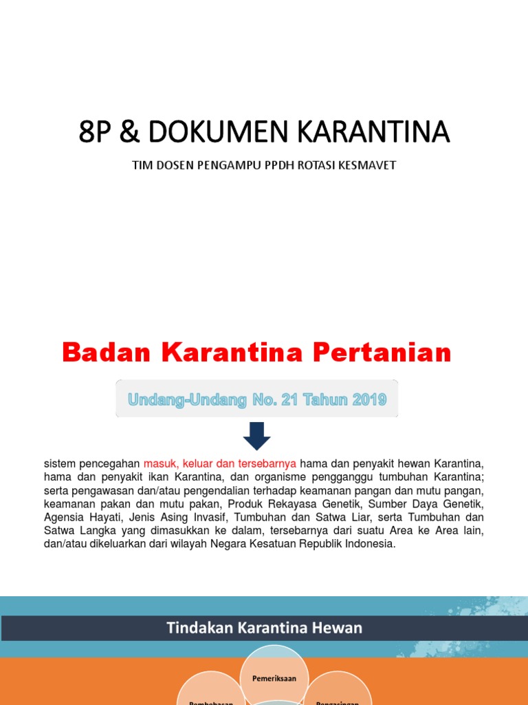 Kuliah PPDH - 8P & Dokumen Karantina | PDF