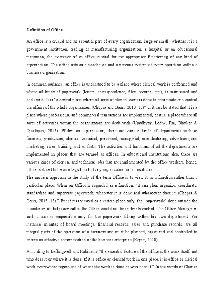 Definition of Office | PDF | Business | Economies