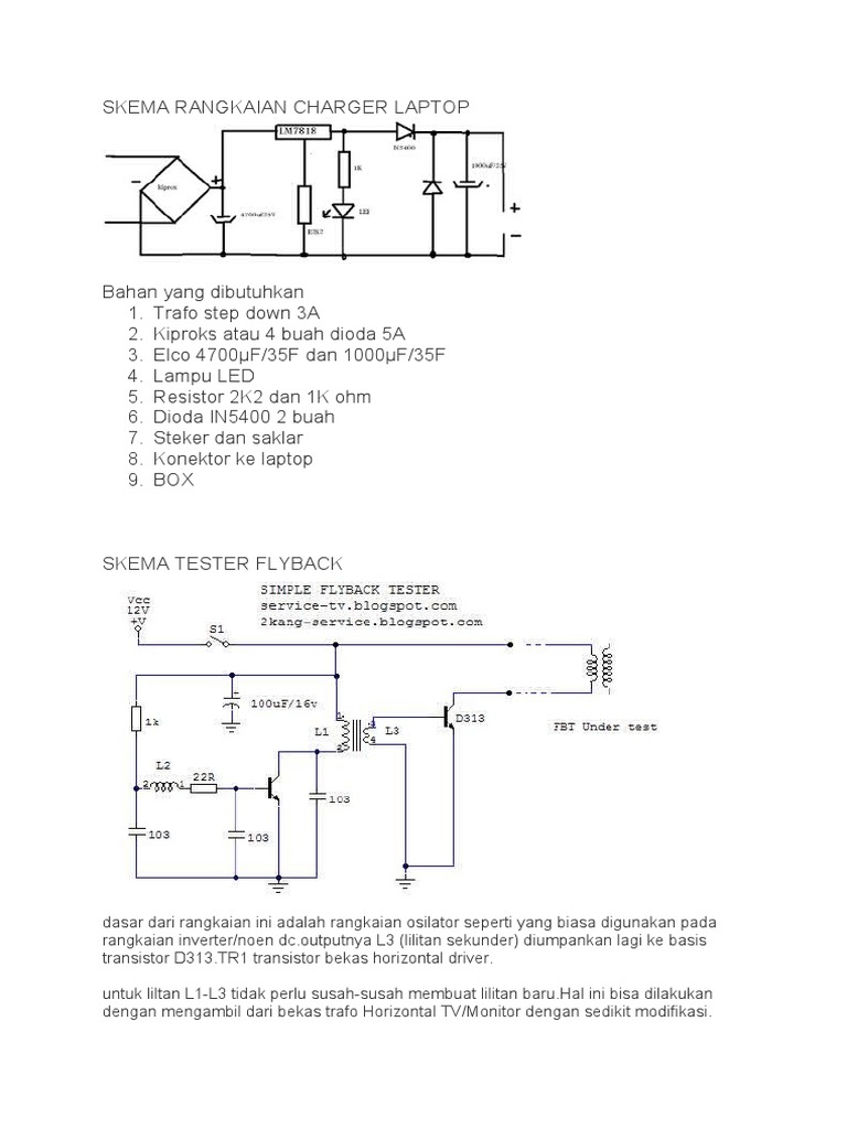 Skema Rangkaian Charger Laptop | PDF