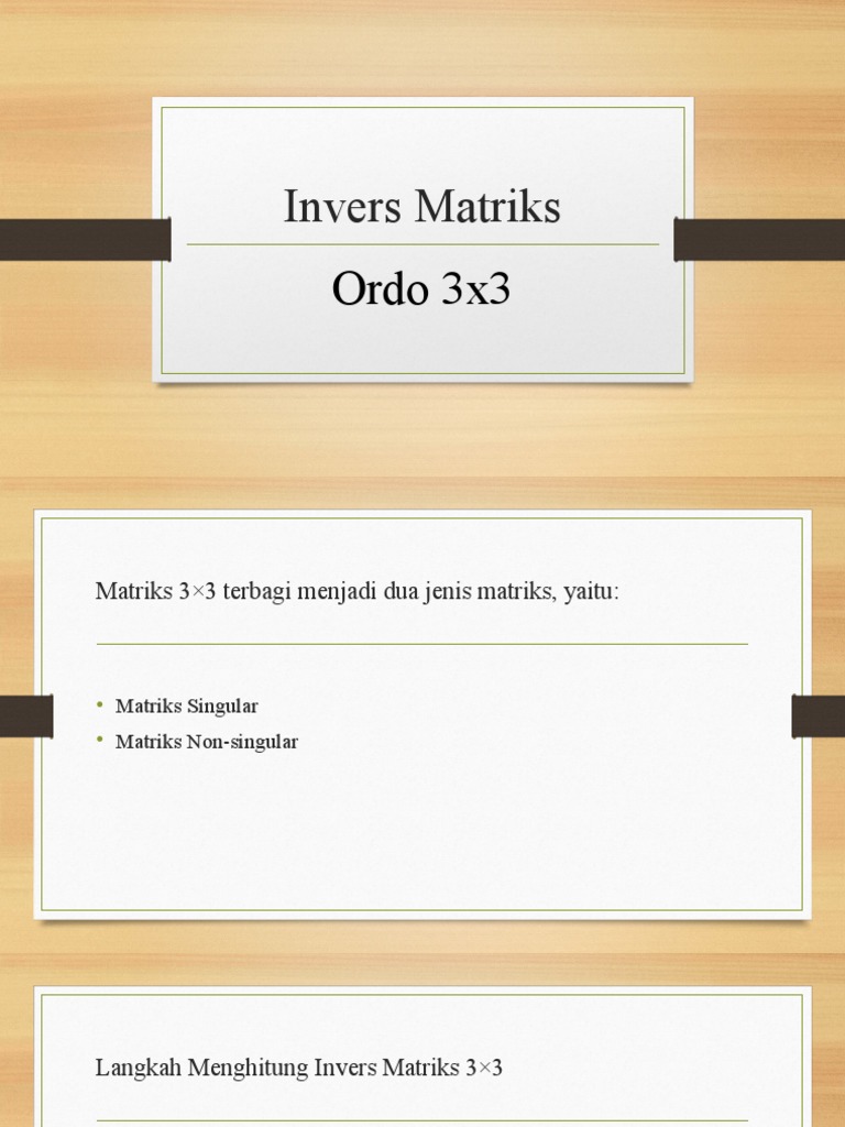 Invers Matriks 3x3 | PDF