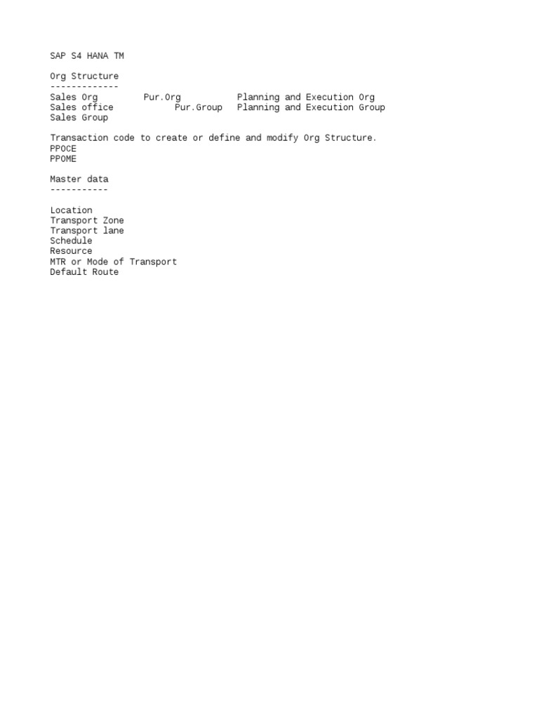 SAP TM Notes | PDF | Computers