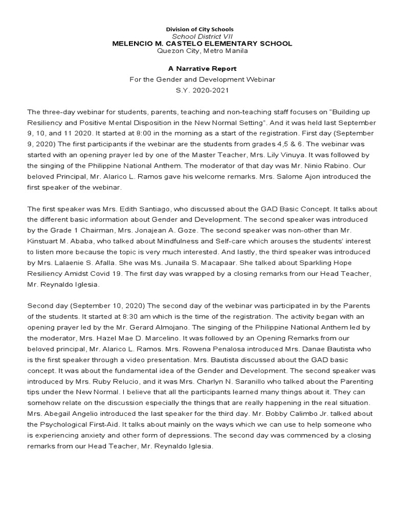 Gad - Webinar - Narrative | PDF | Applied Psychology | Cognition