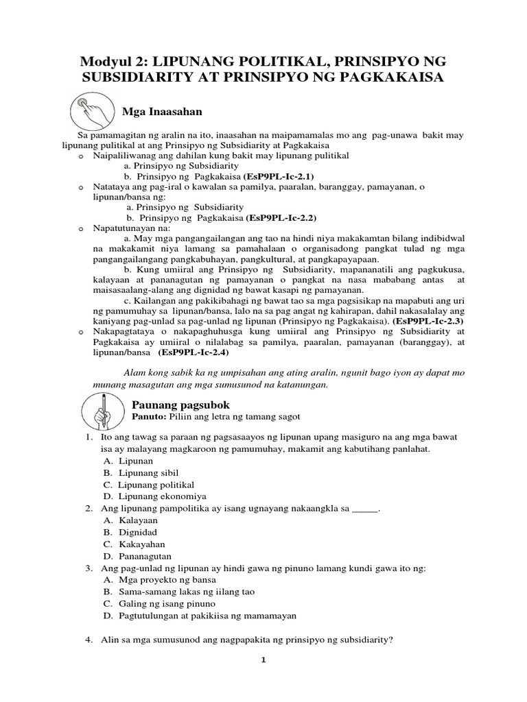 EsP 9 Modyul 2 Q1 WK 3 4 | PDF