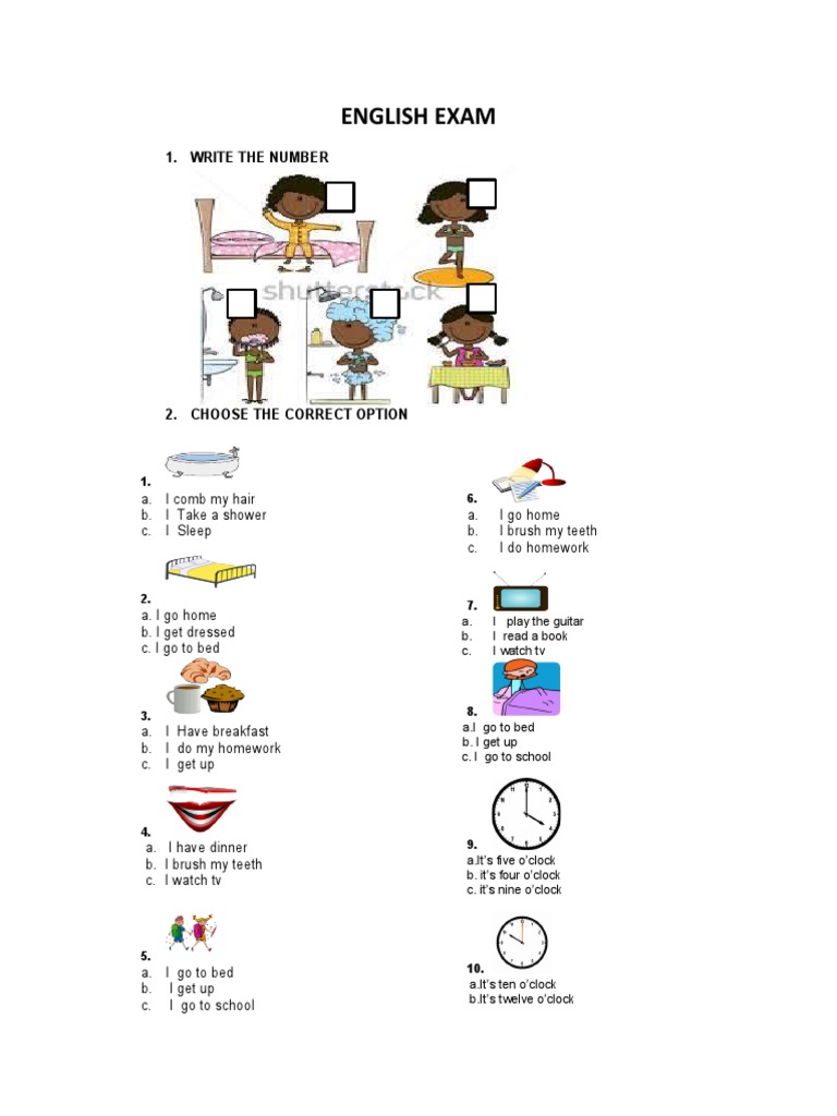 ENGLISH EXAM Present Simple | PDF