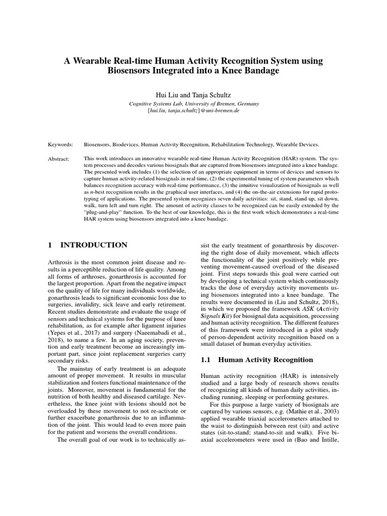 A Wearable Real-Time Human Activity Recognition System Using Biosensors Integrated Into A Knee ...