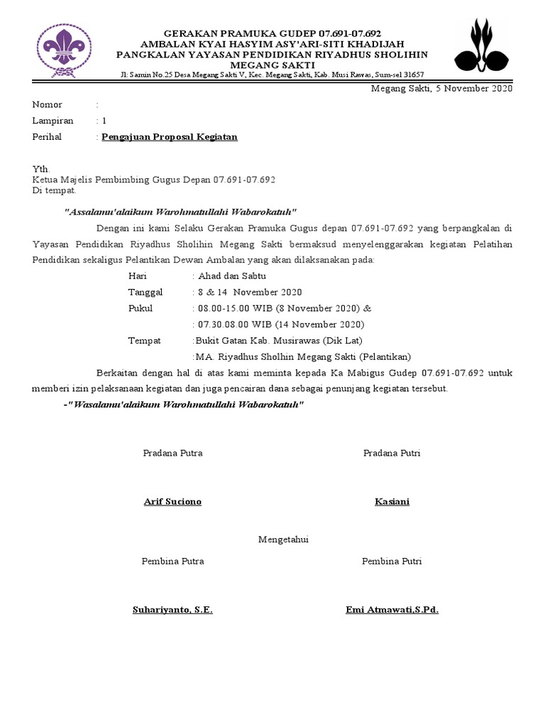 Surat Pengajuan Proposal | PDF