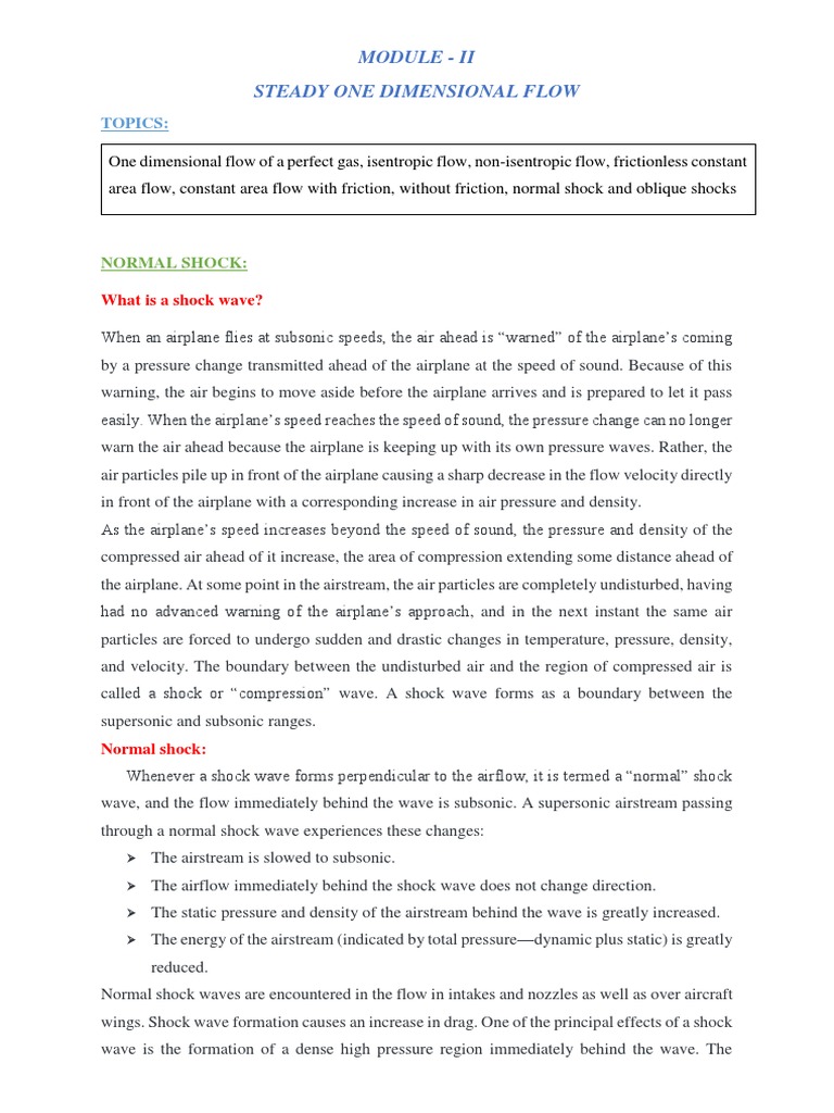 Normal and Oblique Shock | PDF | Shock Wave | Mach Number