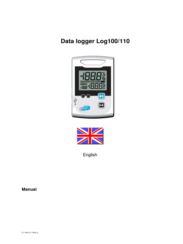 Data Logger Log100/110: Manual | PDF | Temperature | Usb