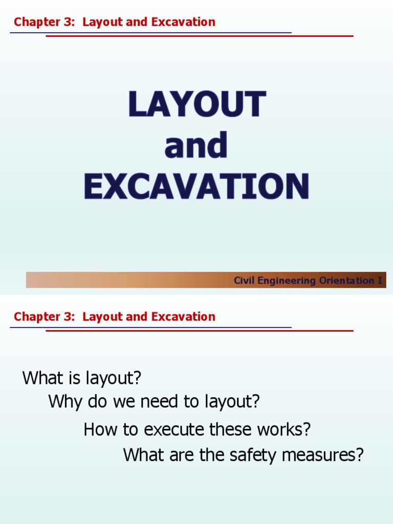 Chapter 3: Layout and Excavation: Civil Engineering Orientation I ...