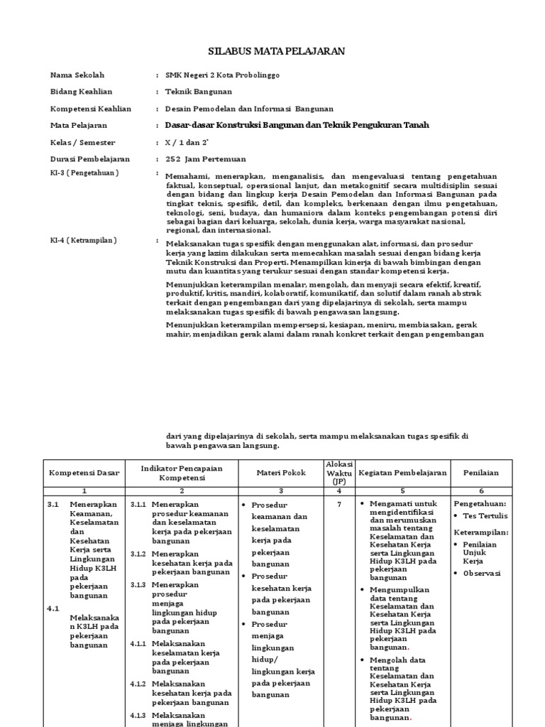 Dasar Dasar Konstruksi Bangunan Dan Teknik Pengukuran Tanah | PDF