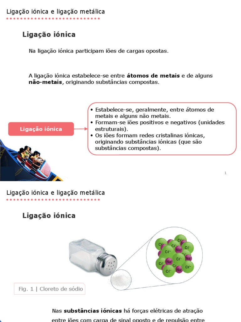 8 - Ligação Iónica e Ligação Metálica | PDF | Metais | Ligação iônica