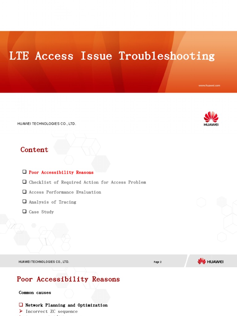 LTE Access Issue Troubleshooting: Huawei Technologies Co., LTD | PDF ...