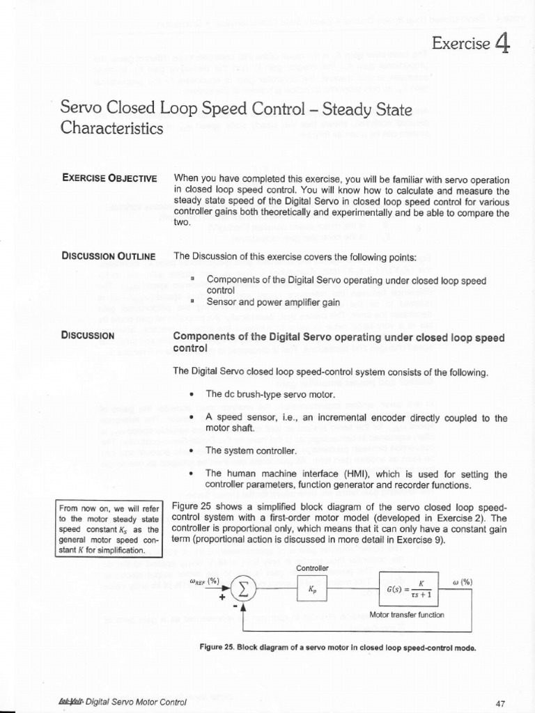 Servo Loop Control Steady: Closed Speed Characteristics | PDF | Control ...