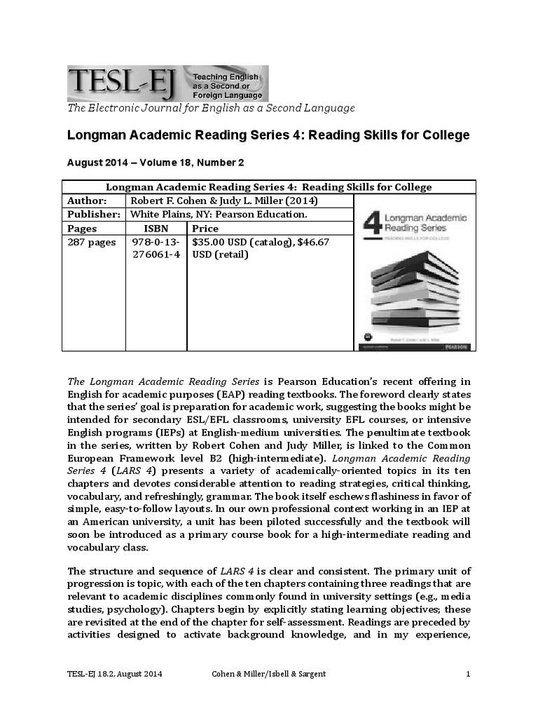 Longman Academic Reading Series 4: Reading Skills For College | PDF ...