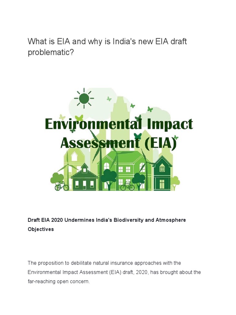 What Is EIA and Why Is India's New EIA Draft Problematic | PDF ... What Is EIA and Why Is India's New EIA Draft Problematic | PDF ...