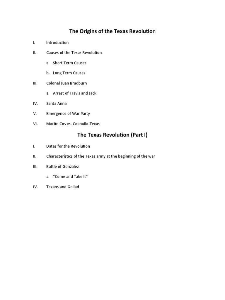2-10-11 The Origins of The Texas Revolution | PDF