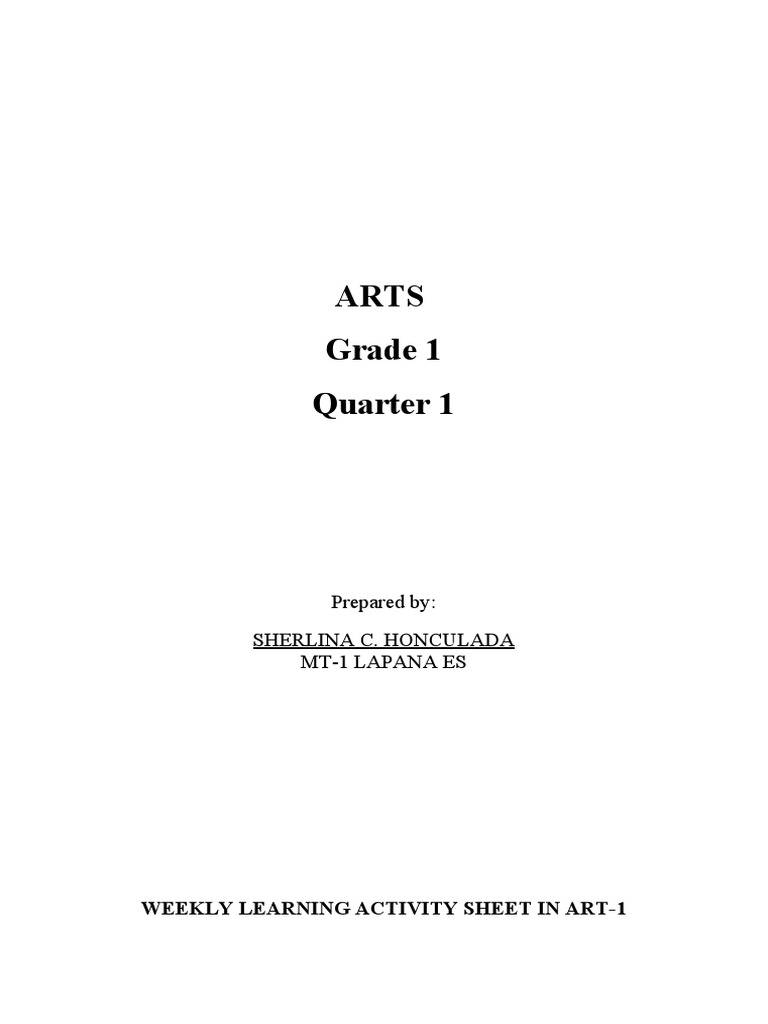 Arts 1 Activity Sheet | PDF