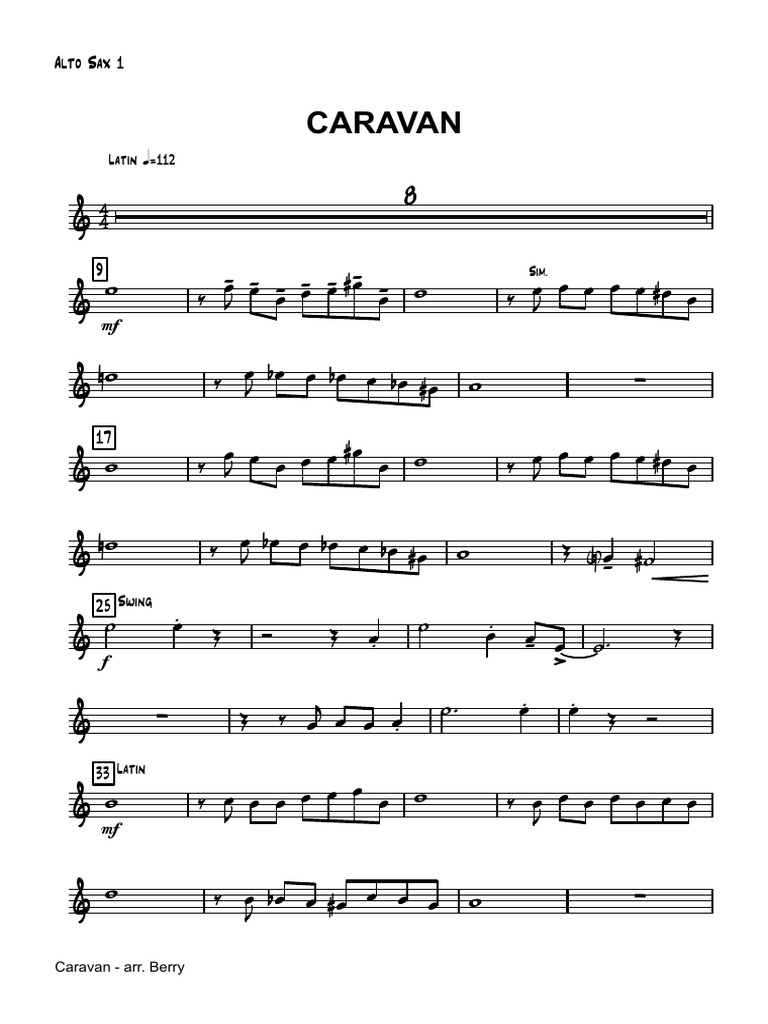 Caravan - Berry Grade 1 - Alto Sax 1 PDF | PDF