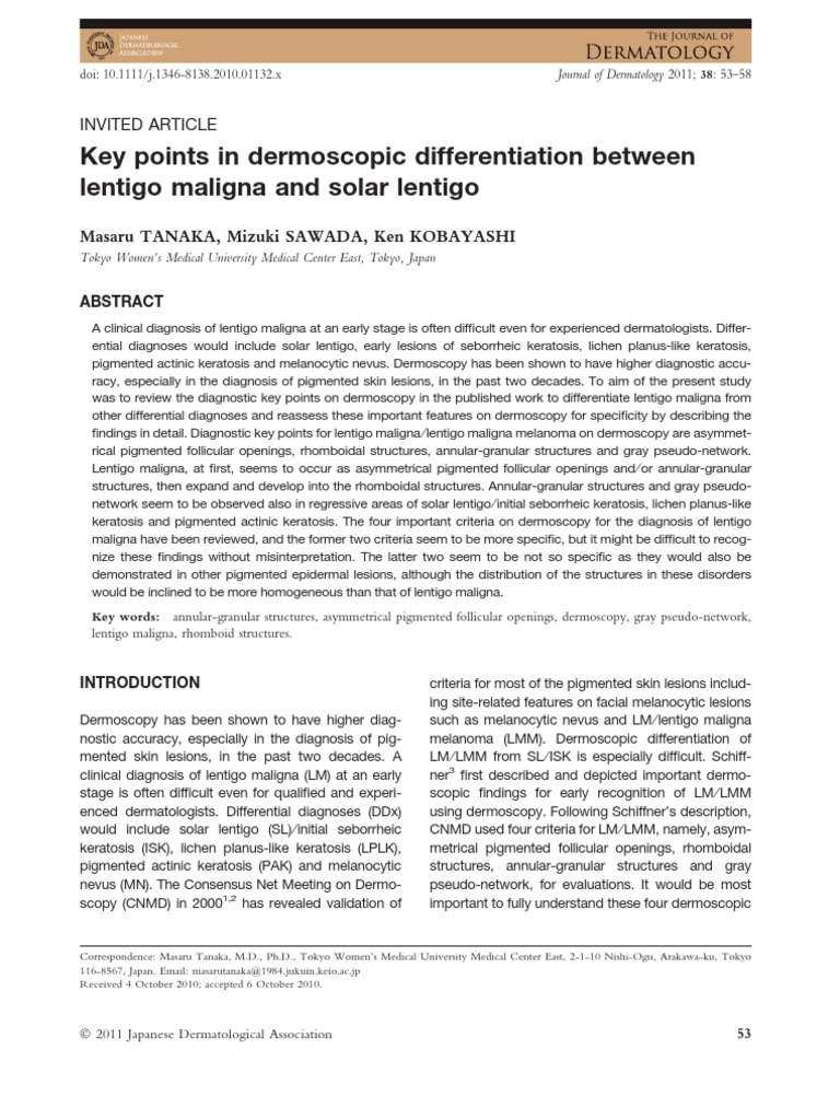 Key Points in Dermoscopic Differentiation Between Lentigo Maligna and ...