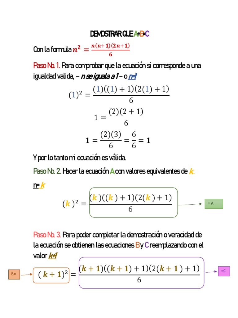 Induccion Matematica | PDF | Ecuaciones | Objetos matemáticos