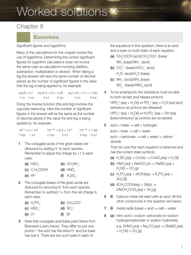 Logarithms and Significant Figures Guide | PDF | Acid | Acid Dissociation Constant