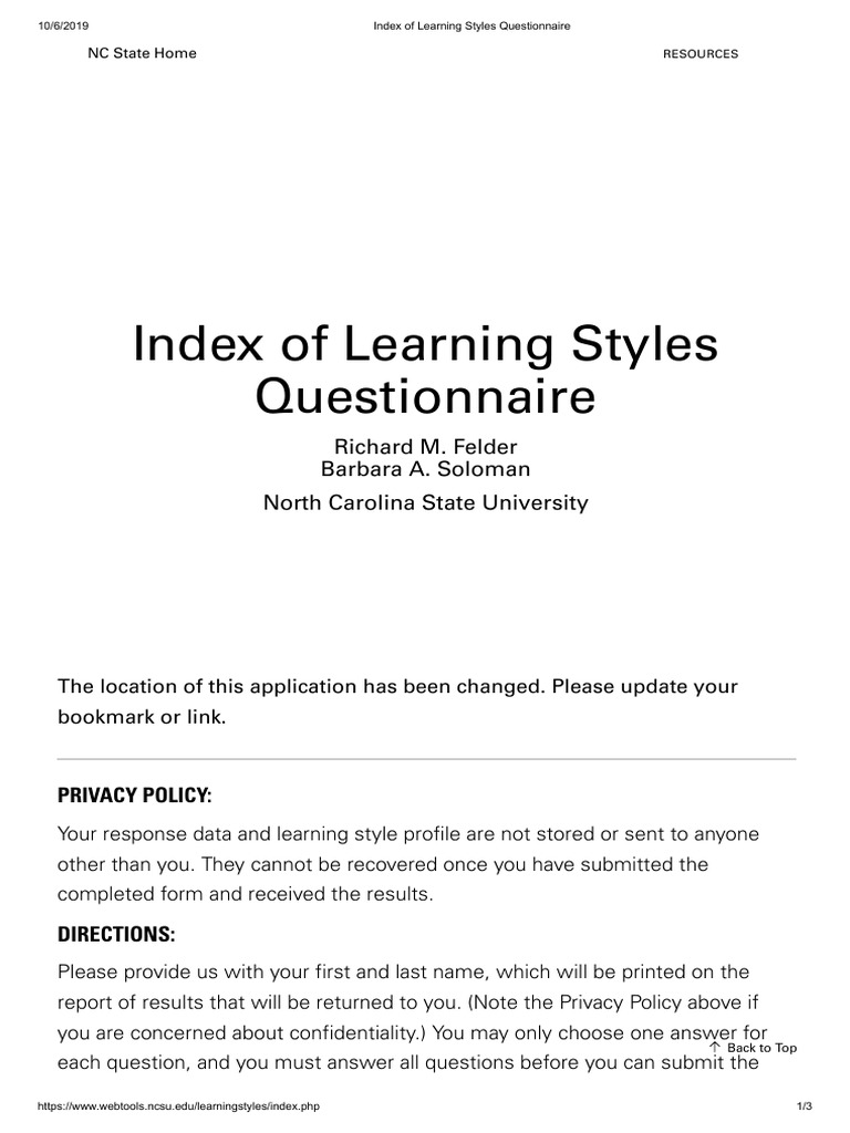 Learning Style Quiz Printable Pdf