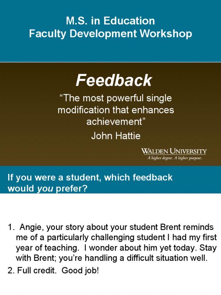 Effective Feedback | PDF | Constructivism (Philosophy Of Education ...