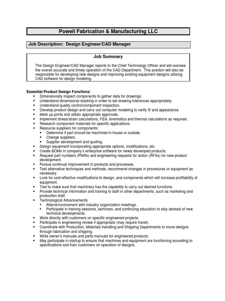 Design Engineer-CAD Manager | PDF | Computer Aided Design | Design