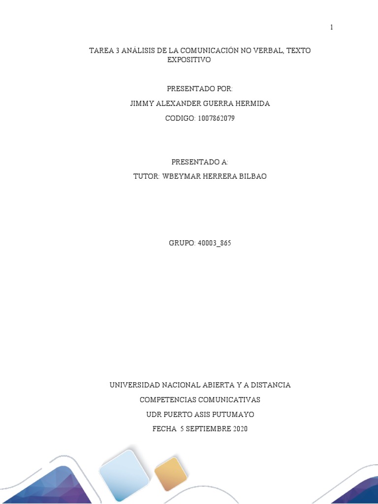 Tarea 3 - Hermida - Jimmy - 865 | PDF | Comunicación no verbal | Semiótica