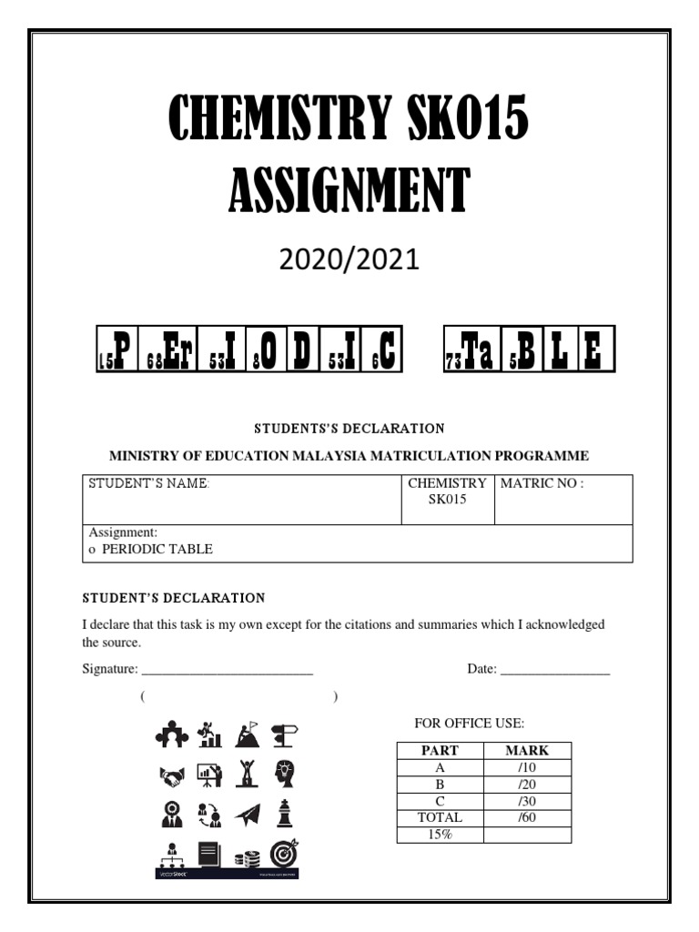 Chemistry Sk015 Assignment P Er I OD I C Ta BLE | Download Free PDF ...