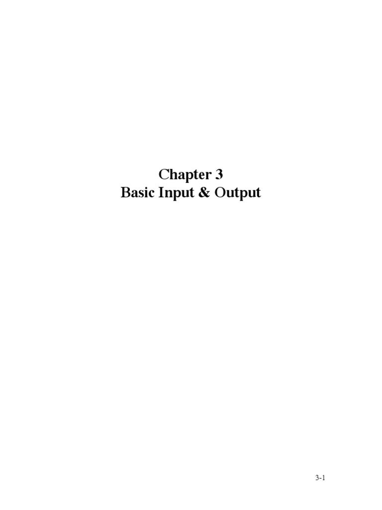 Basic Input And Output Pdf String Computer Science Variable Computer Science