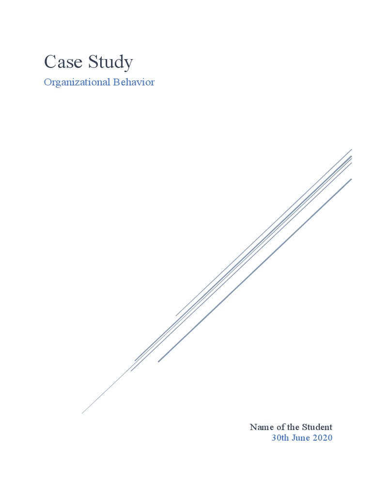 Organizational Behavior Case Study Assignment | PDF | Change Management ...