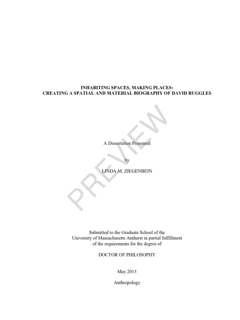 Preview: Inhabiting Spaces, Making Places: Creating A Spatial and ...