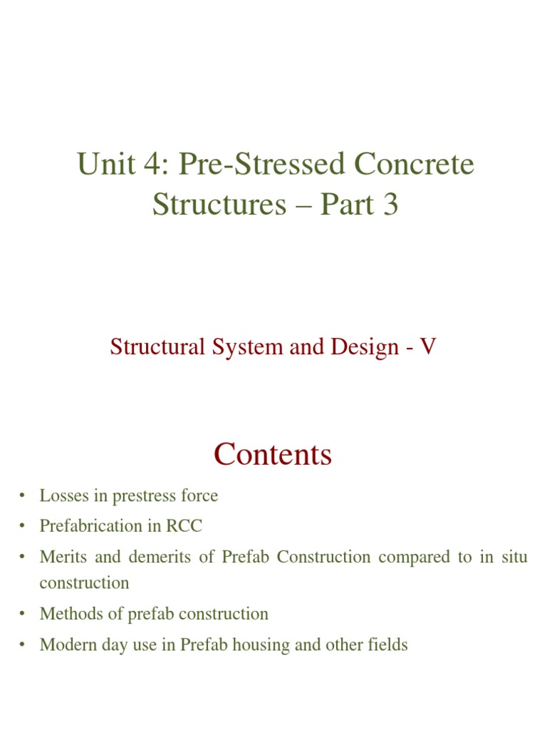 Week 13 - Prestressed Concrete & Prefabricated Construction | PDF ...