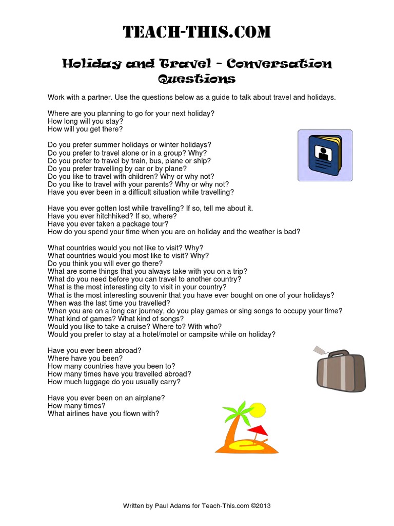 Holiday and Travel Conversation Questions | PDF