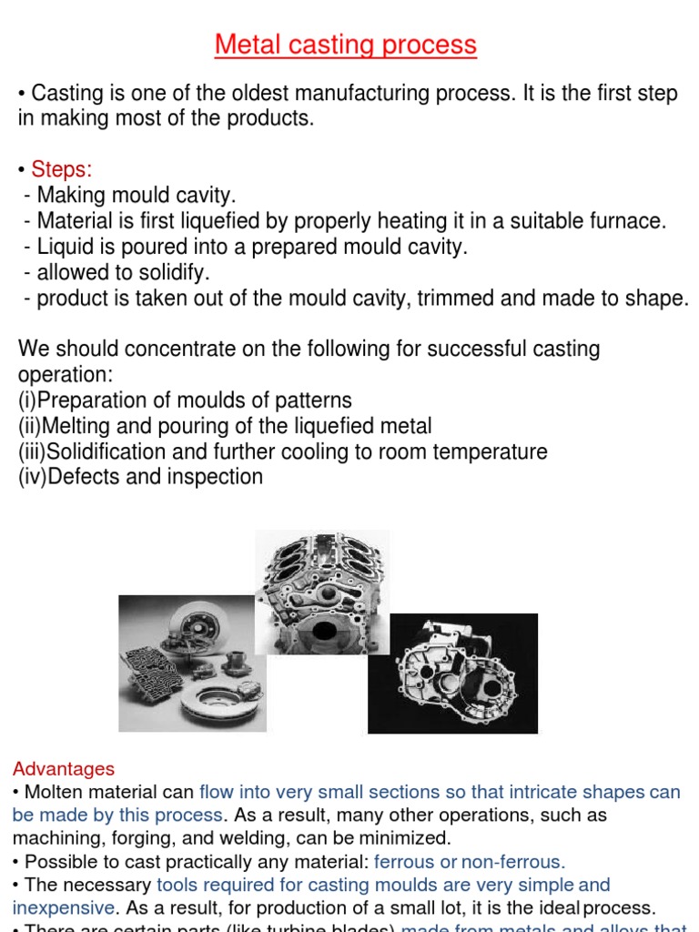 Introduction To Metal Casting Process | PDF | Casting (Metalworking ...