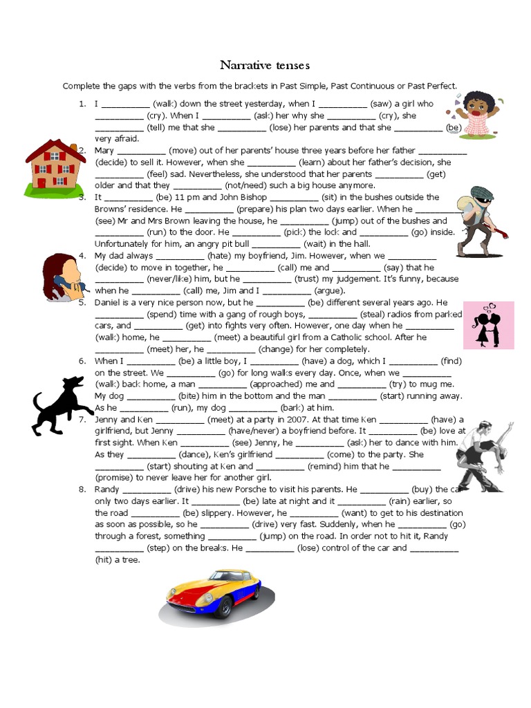 Narrative Tenses Practice | PDF