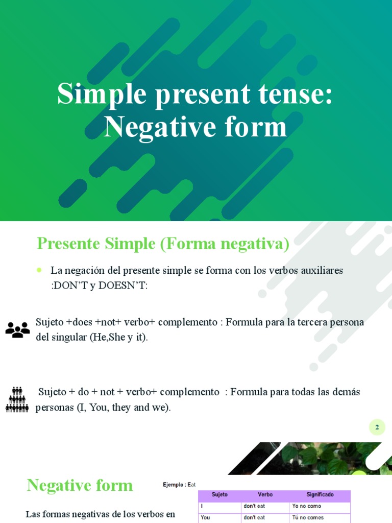 Simple Present Negative Form | PDF
