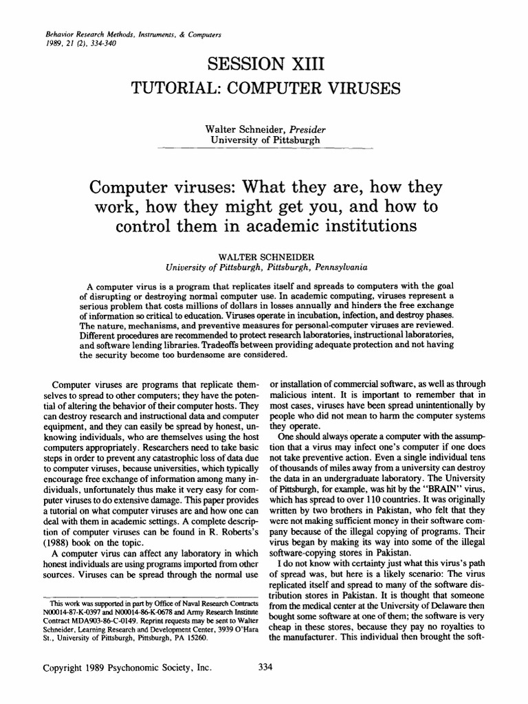 Session Xiii: Tutorial: Computer Viruses | PDF | Computer Virus ...
