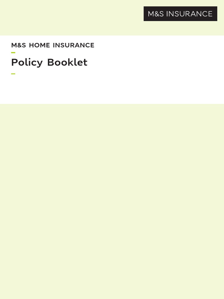 M&S Policy Document | PDF | Liability Insurance | Insurance