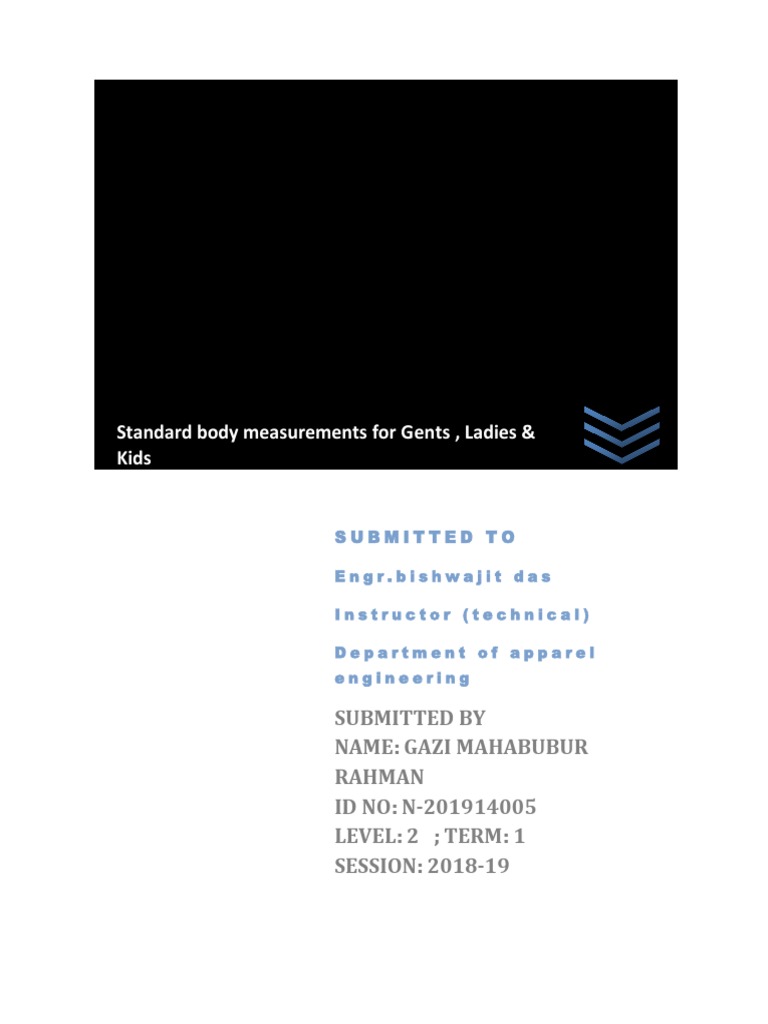 Standard Body Measurements For Gents22 PDF | PDF | Waist | Seam (Sewing)